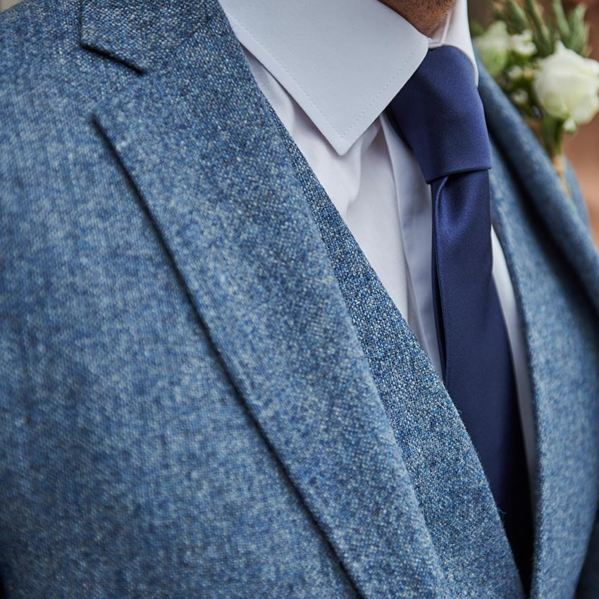 Brocton Sky Blue Tweed Lounge Suit (Hire) – Shepherd & Woodward Ltd